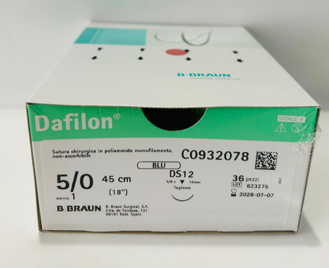 Suture Chirurgiche B BRAUN - DAFILON ( EP 1 ) 5/0 AGO TRIANGOLARE 3/8 ...
